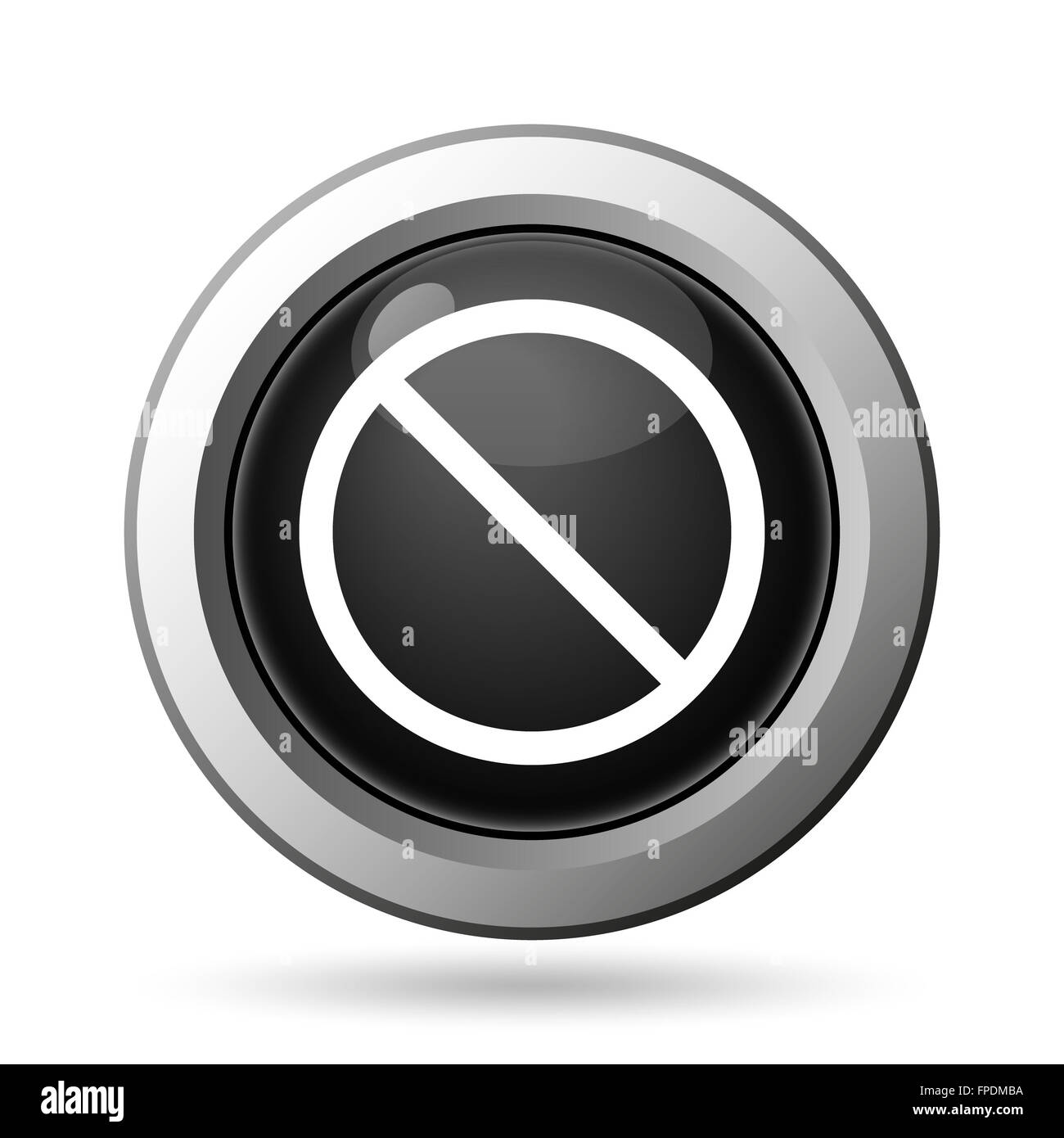 Forbidden icon. Internet button on white background Stock Photo - Alamy