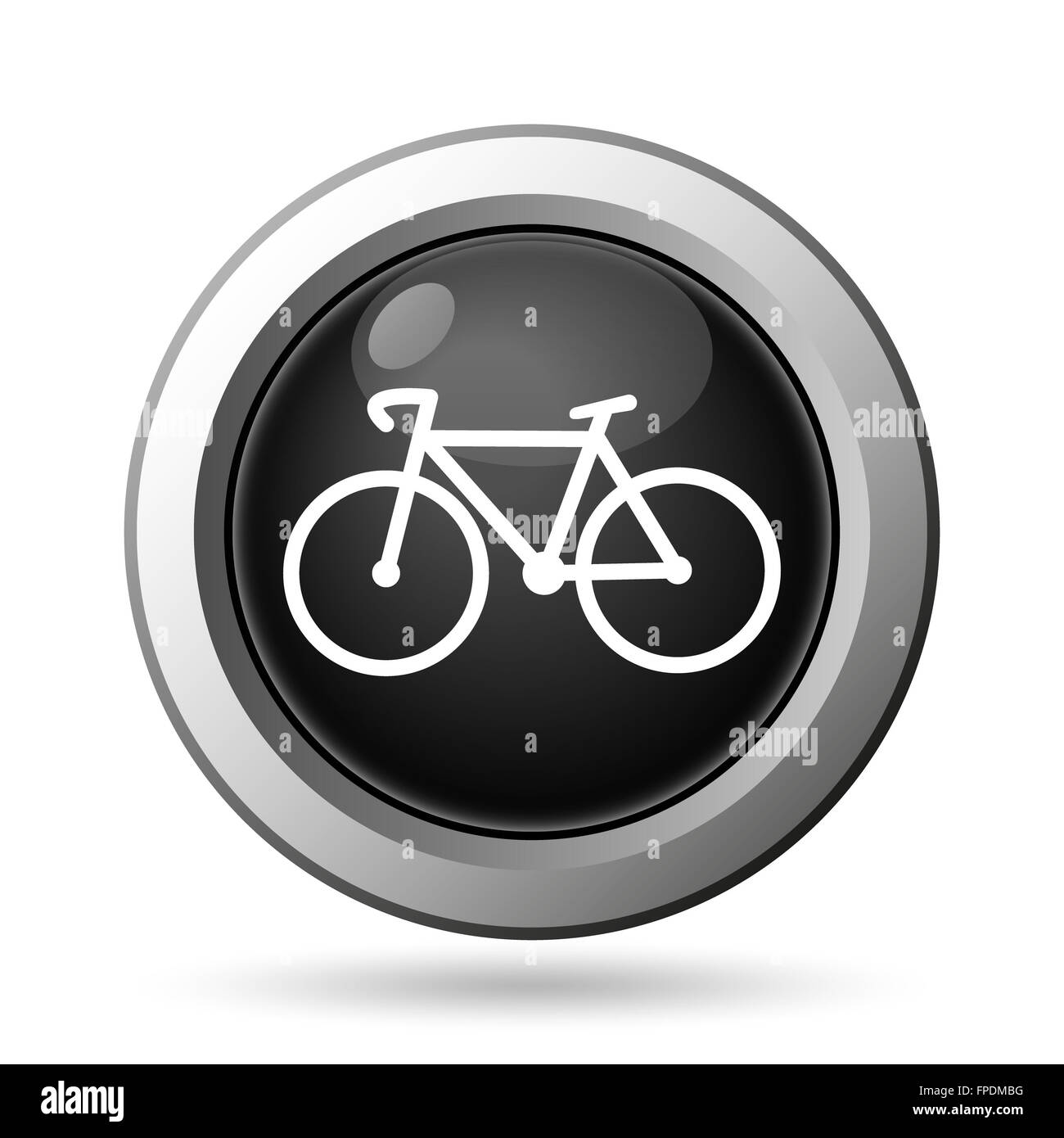 Bicycle icon. Internet button on white background Stock Photo - Alamy