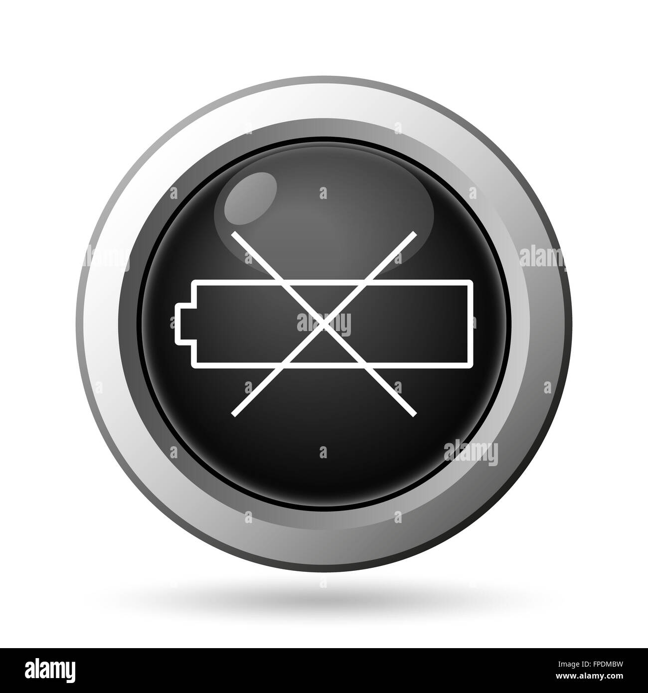 Empty battery icon. Internet button on white background Stock Photo - Alamy