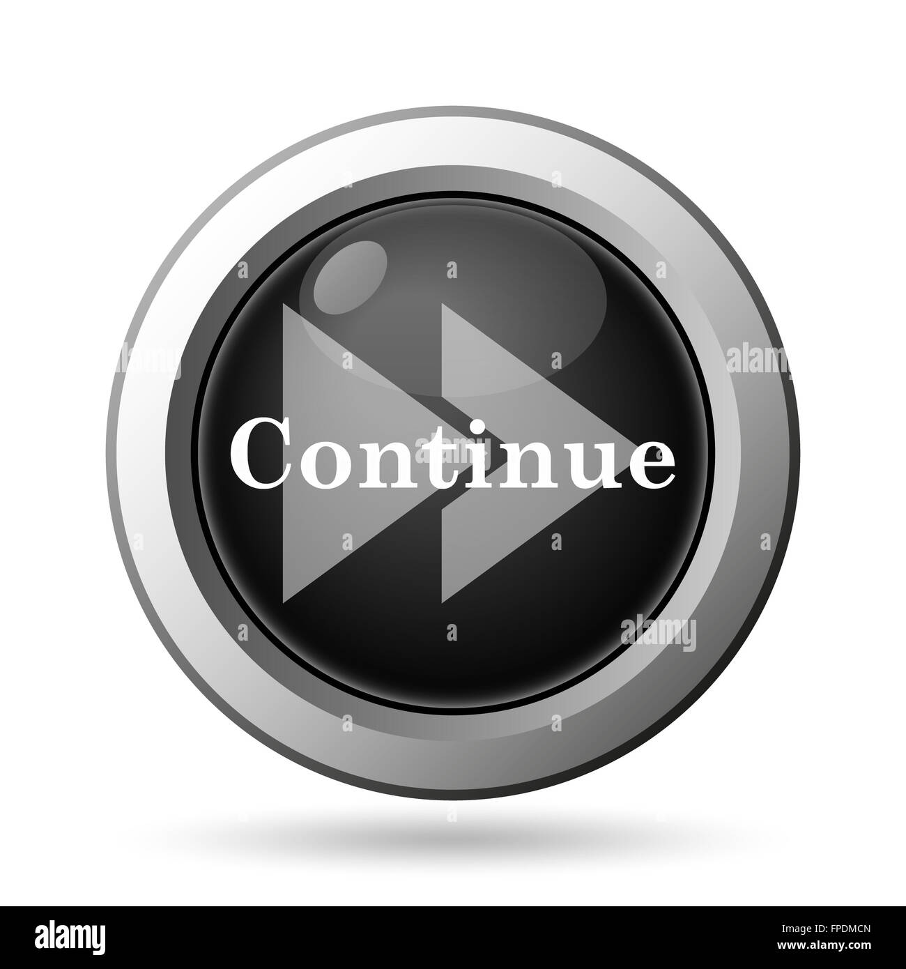 Continue icon. Internet button on white background Stock Photo - Alamy