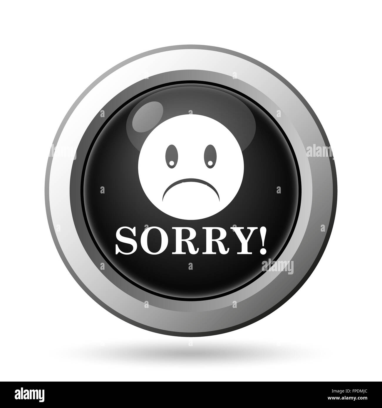 Sorry icon. Internet button on white background Stock Photo - Alamy