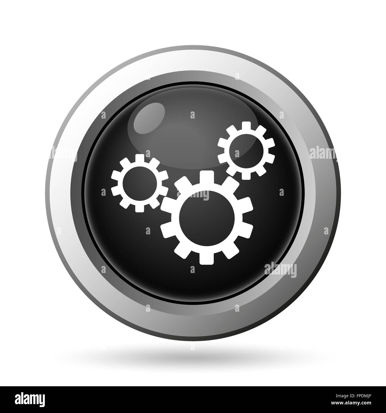 Settings icon. Internet button on white background Stock Photo - Alamy