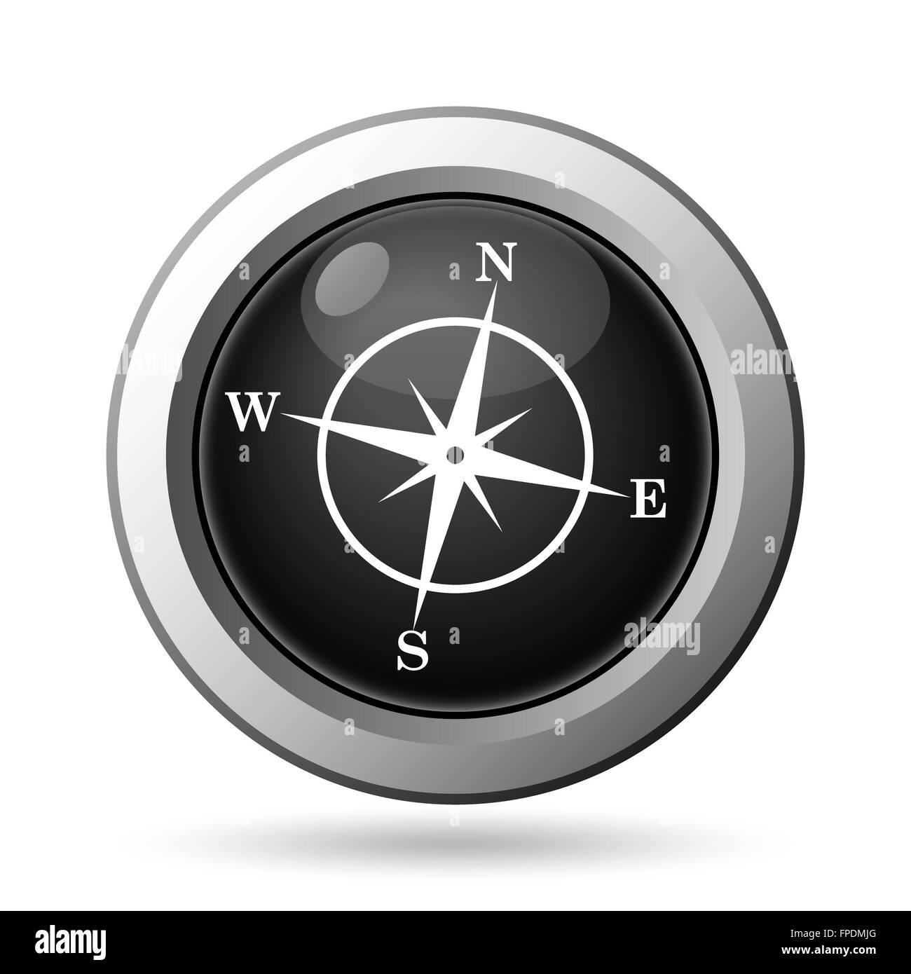 Compass icon. Internet button on white background Stock Photo - Alamy