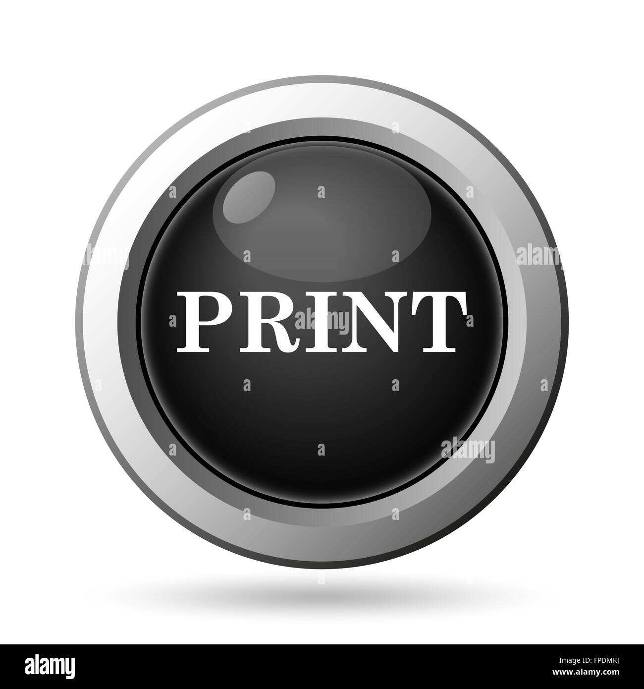 Print icon. Internet button on white background Stock Photo - Alamy