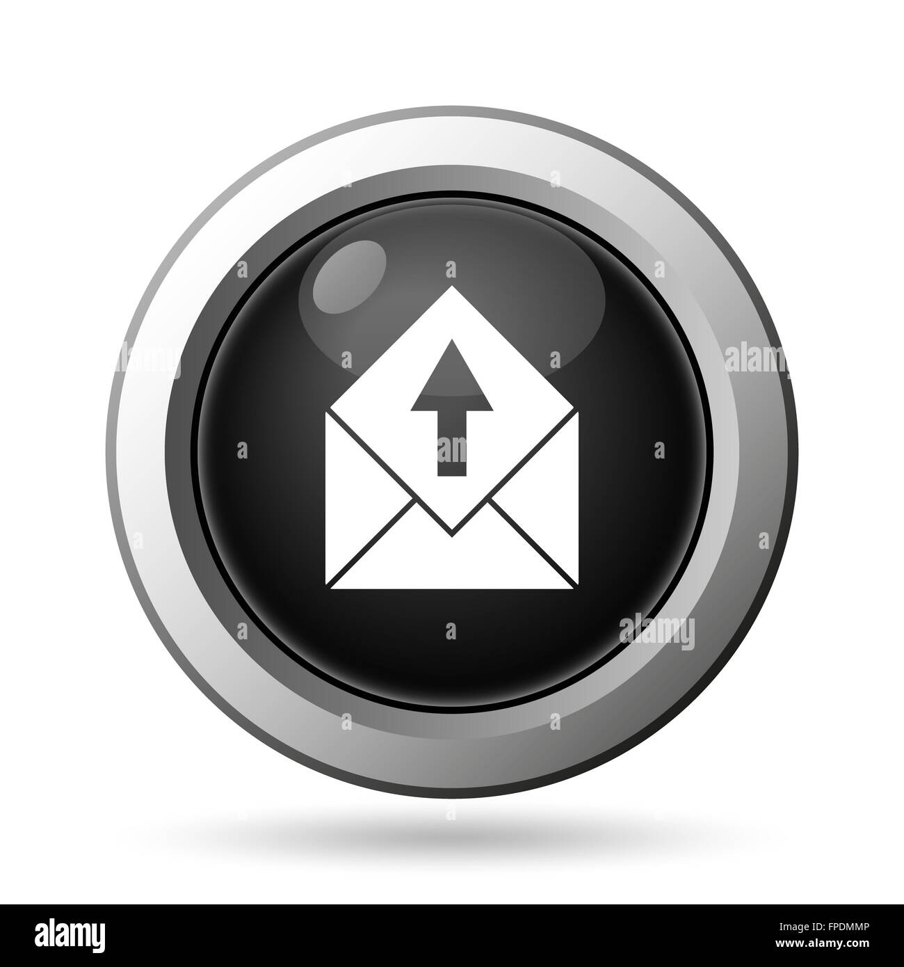 Send e-mail icon. Internet button on white background Stock Photo - Alamy
