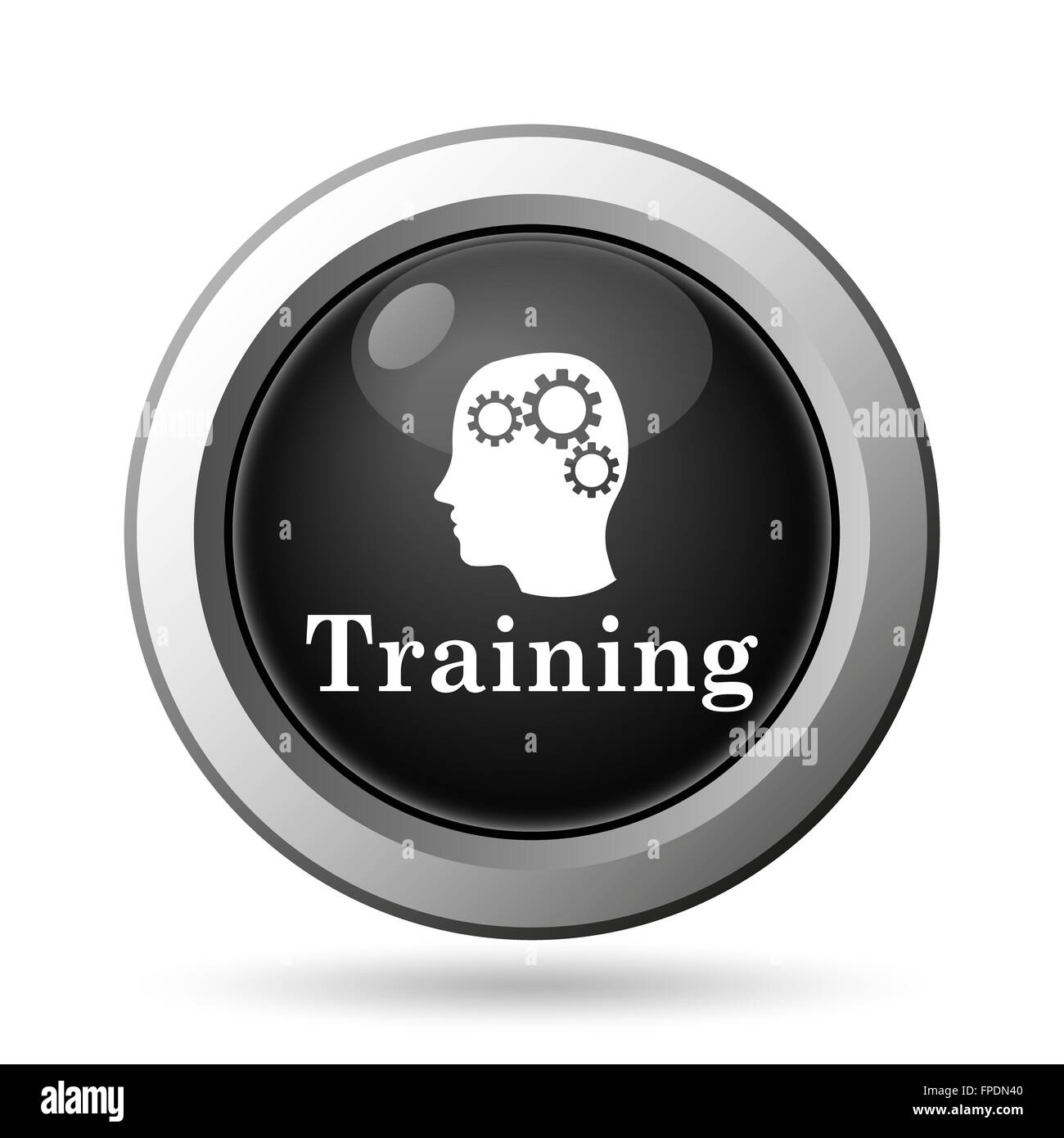 Training icon. Internet button on white background Stock Photo - Alamy