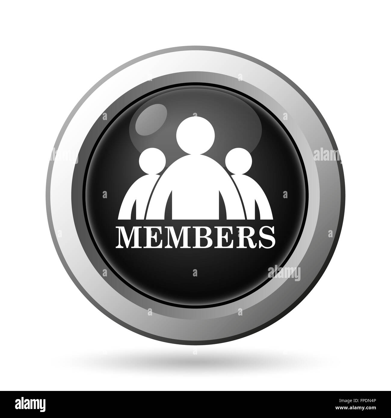 Members icon. Internet button on white background Stock Photo - Alamy