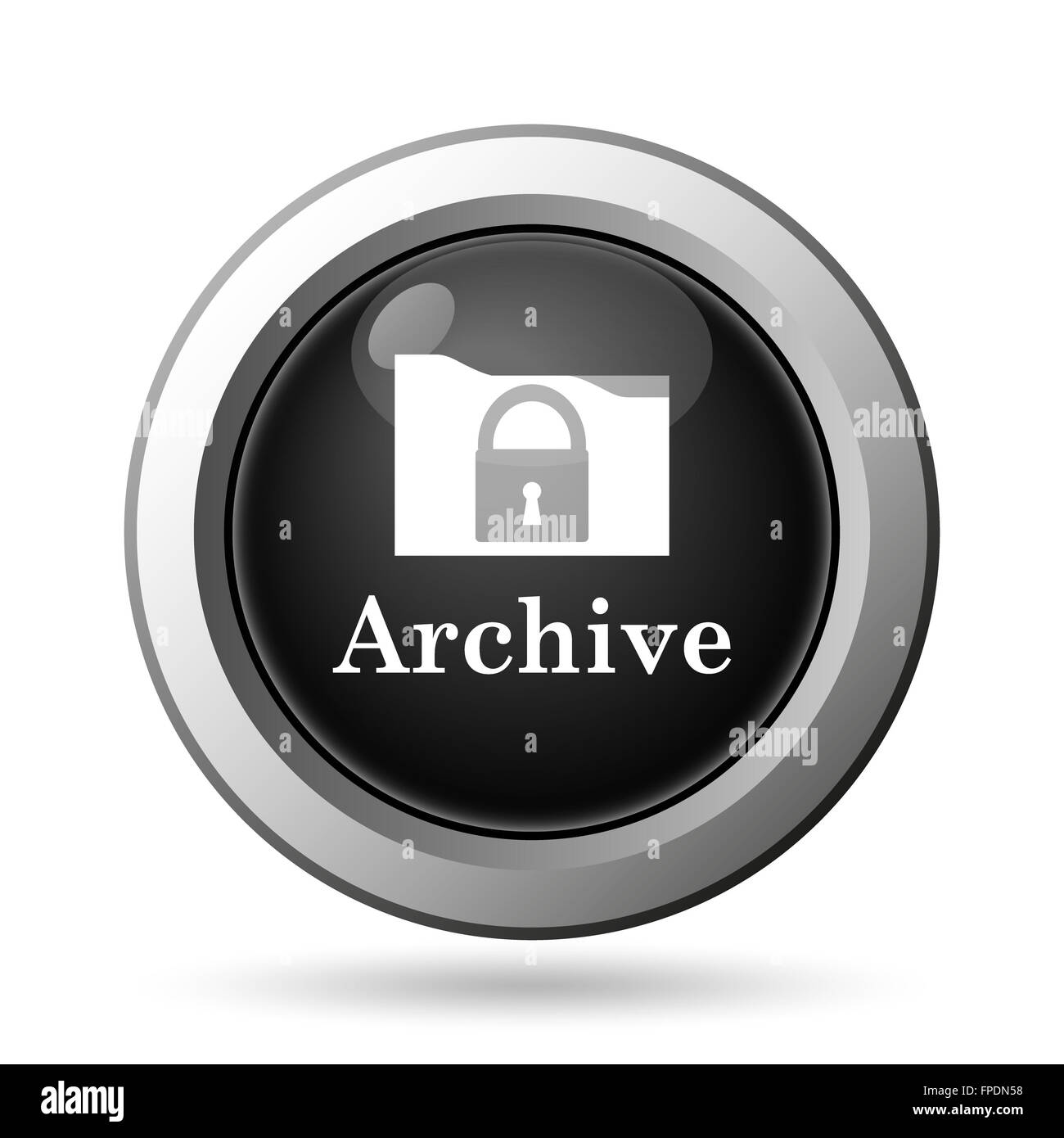 Archive icon. Internet button on white background Stock Photo - Alamy