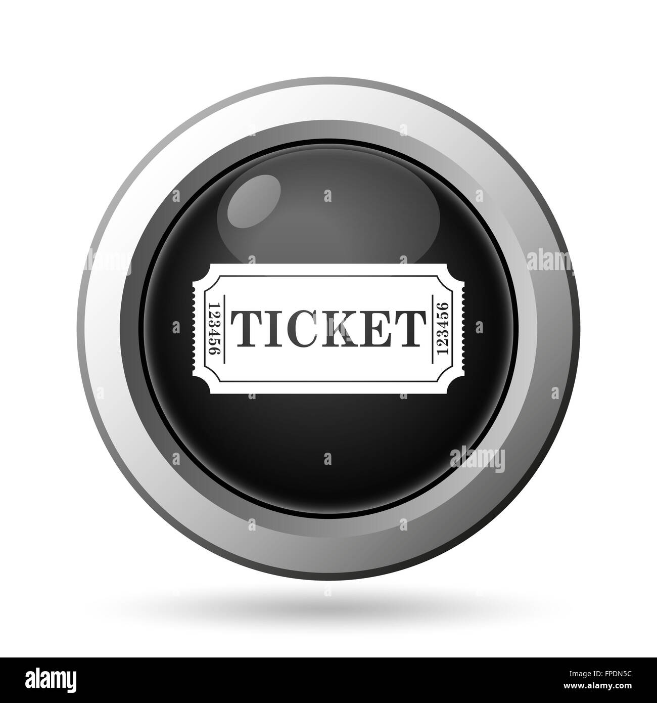 Cinema ticket icon. Internet button on white background Stock Photo - Alamy