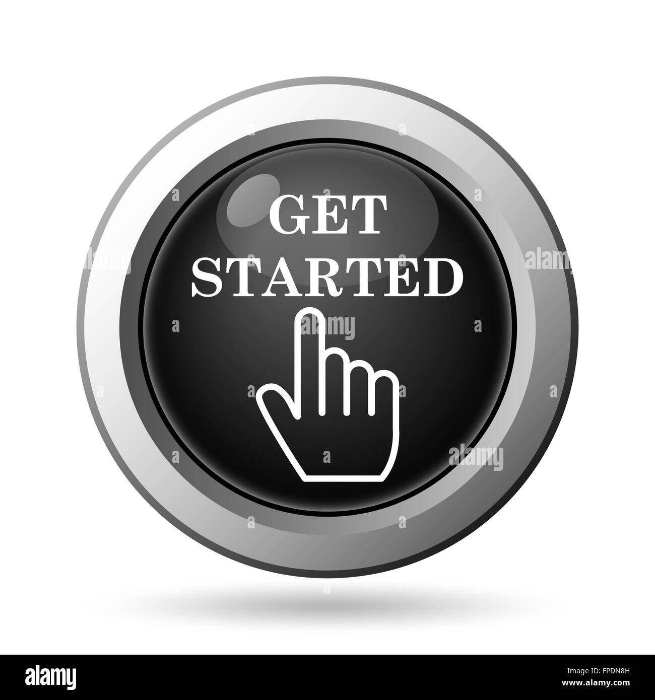 Black button getting started hi-res stock photography and images - Alamy