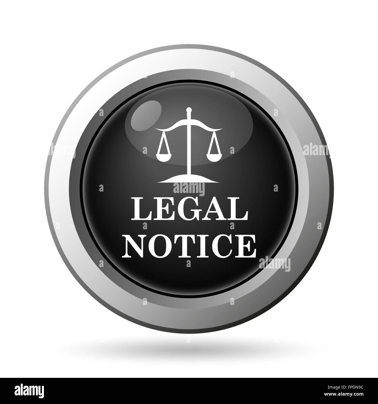 Legal notice icon. Internet button on white background Stock Photo - Alamy
