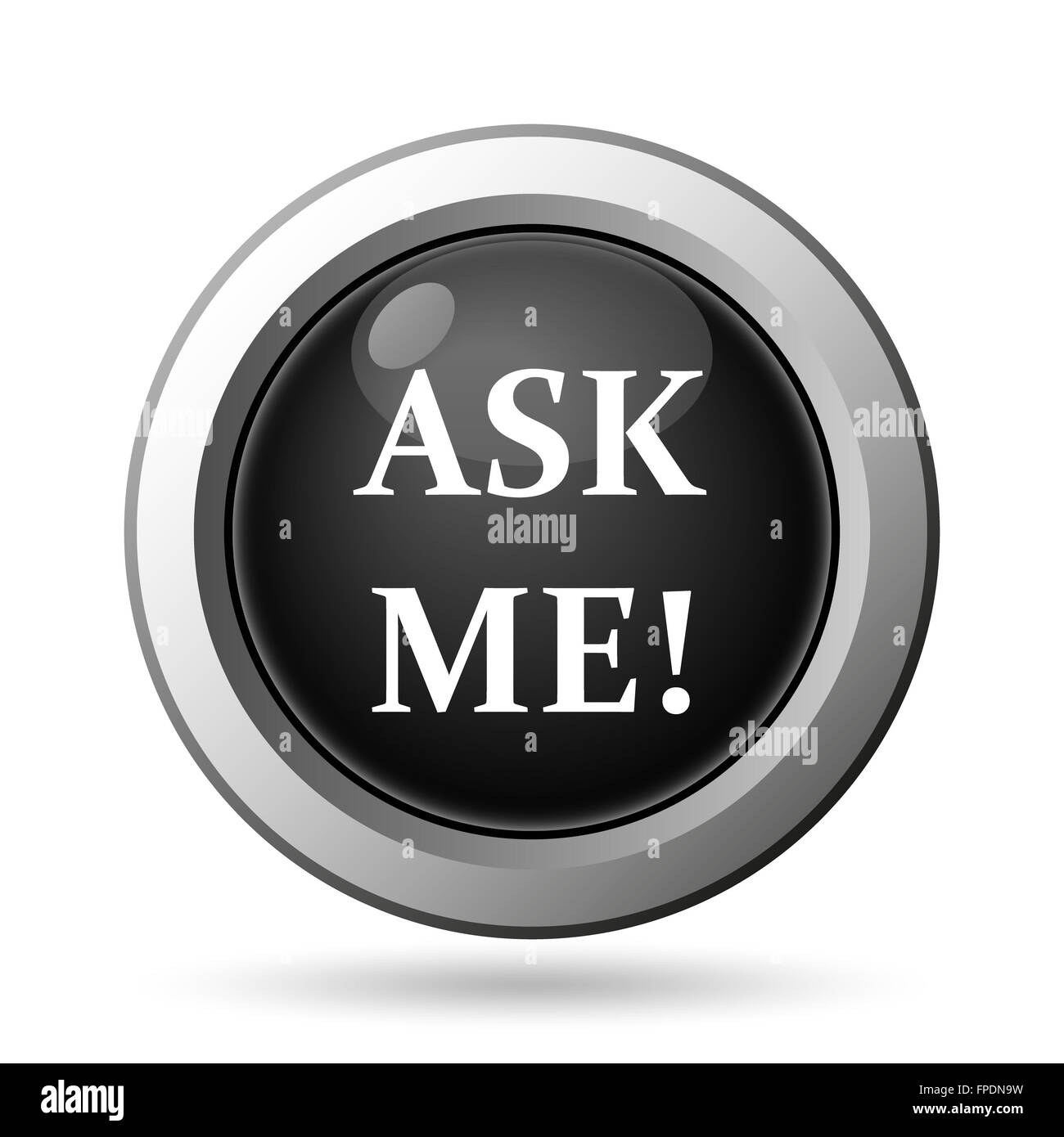Ask me icon. Internet button on white background Stock Photo - Alamy