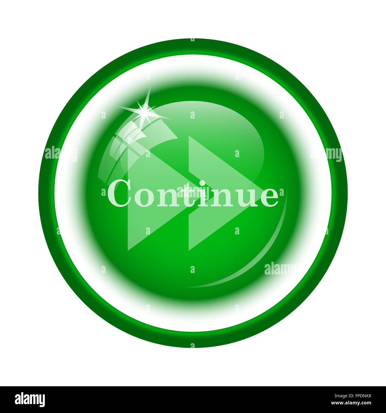 Continue icon. Internet button on white background Stock Photo - Alamy