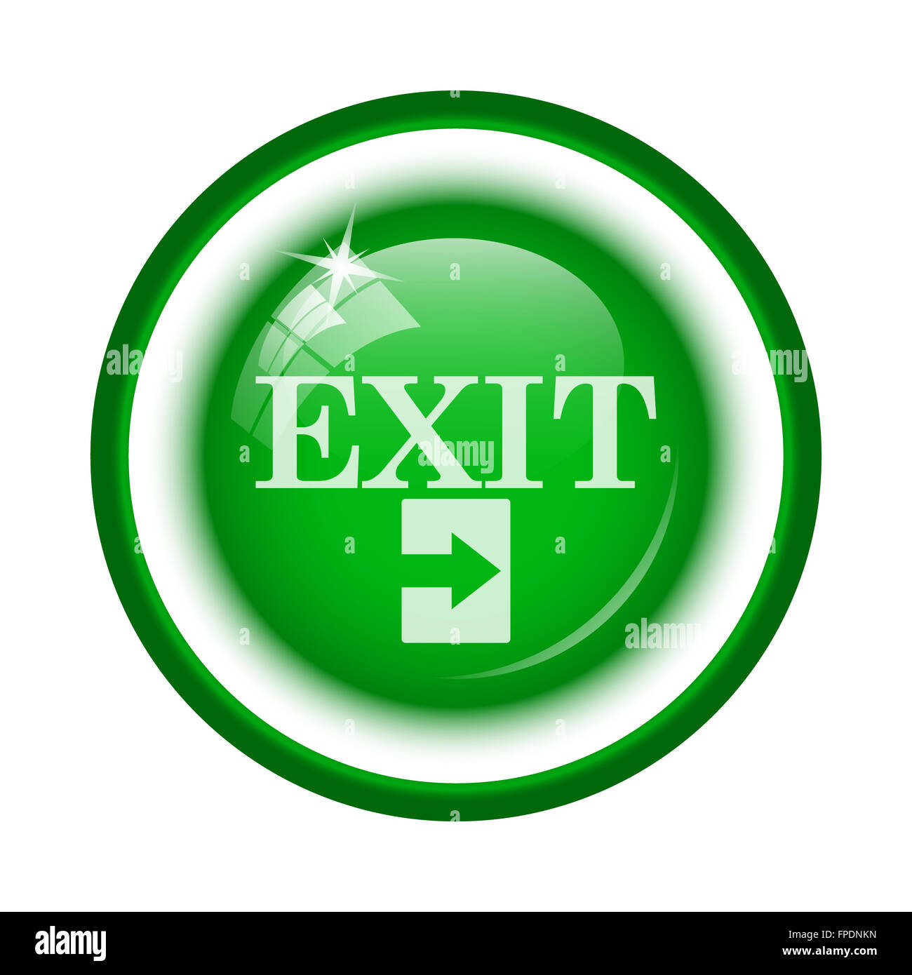 Exit icon. Internet button on white background Stock Photo - Alamy
