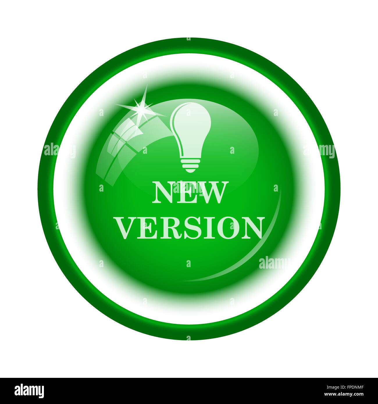 New version icon. Internet button on white background Stock Photo - Alamy