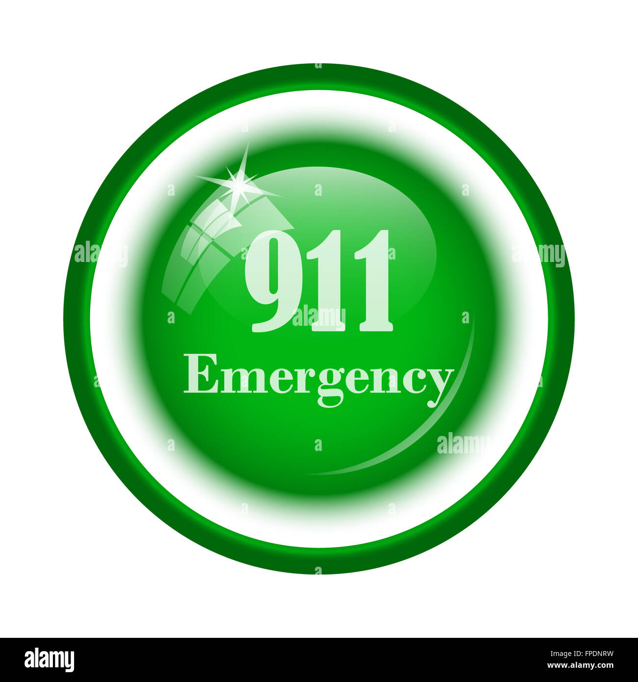 911 Emergency icon. Internet button on white background Stock Photo - Alamy