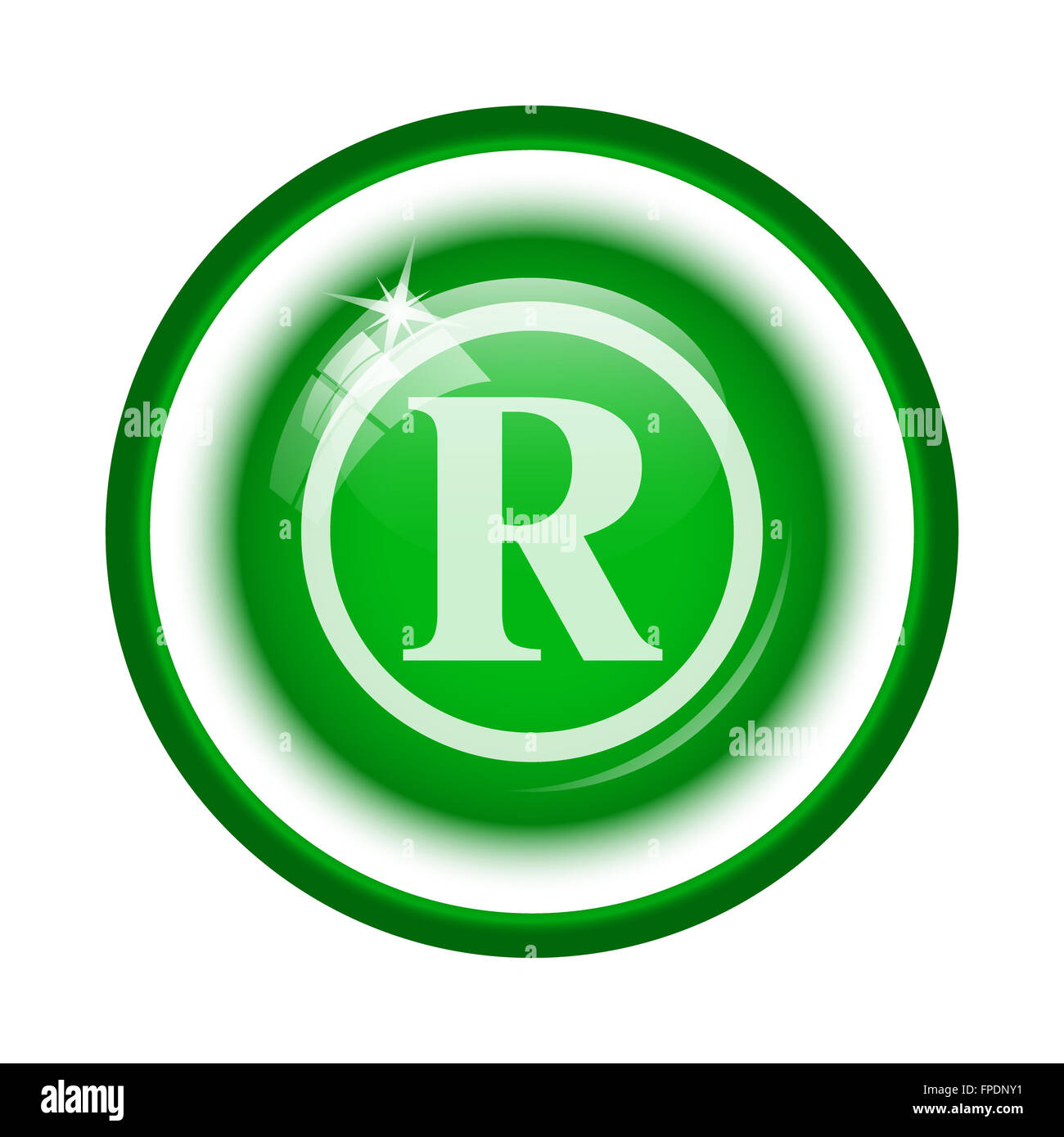 Registered mark icon. Internet button on white background Stock Photo ...