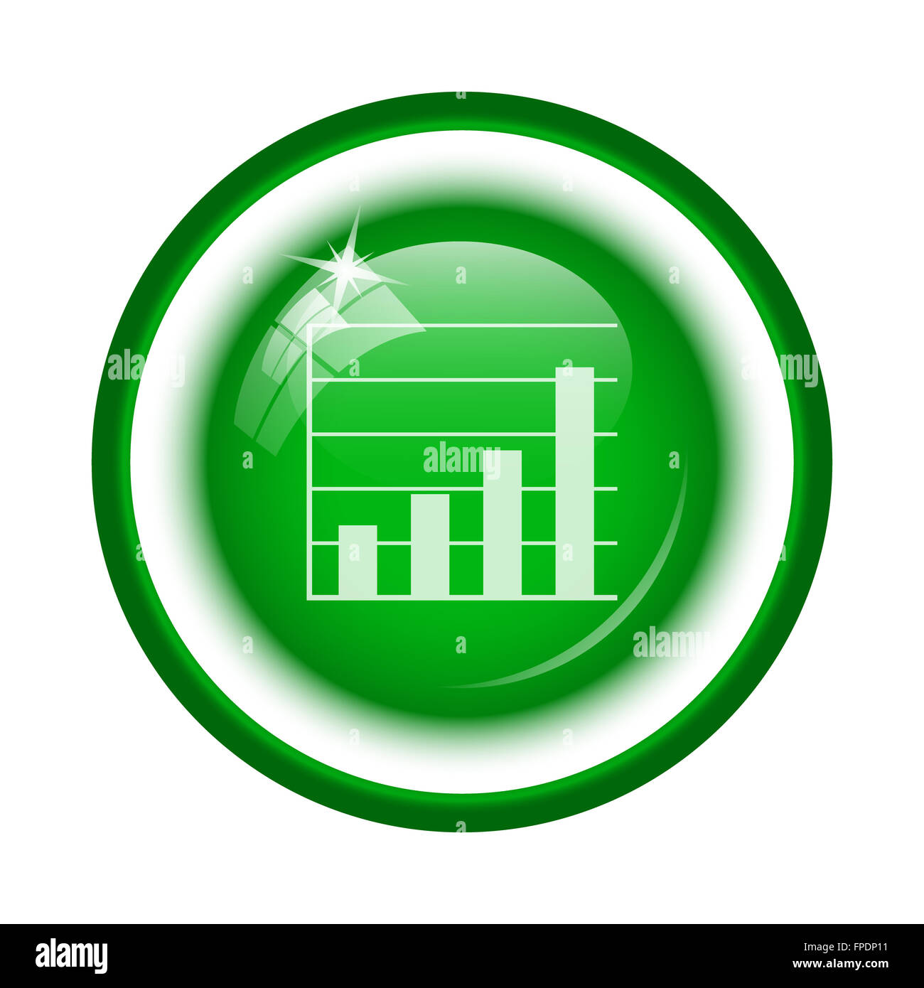 Chart bars icon. Internet button on white background Stock Photo - Alamy