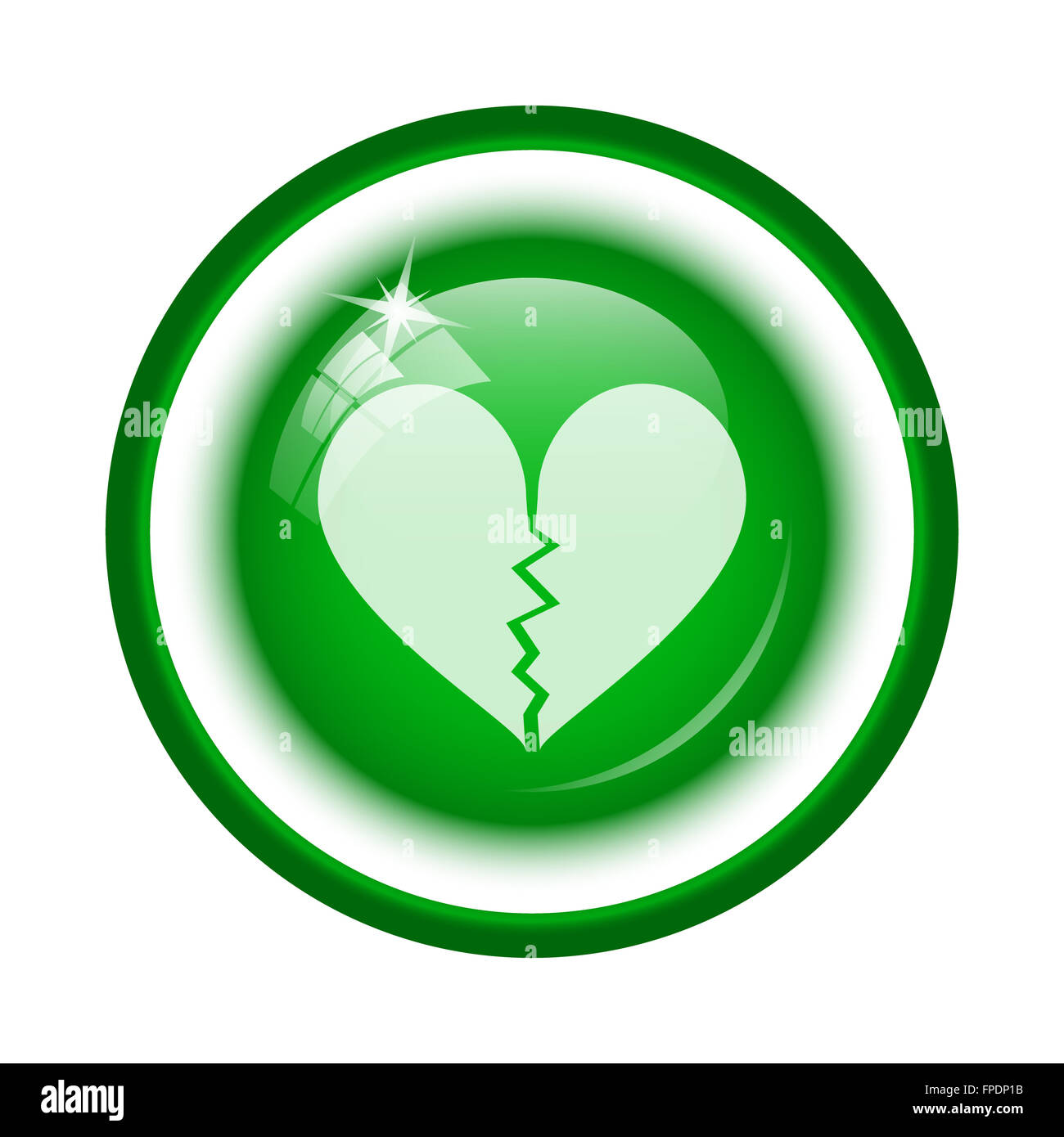 Broken heart icon. Internet button on white background Stock Photo - Alamy