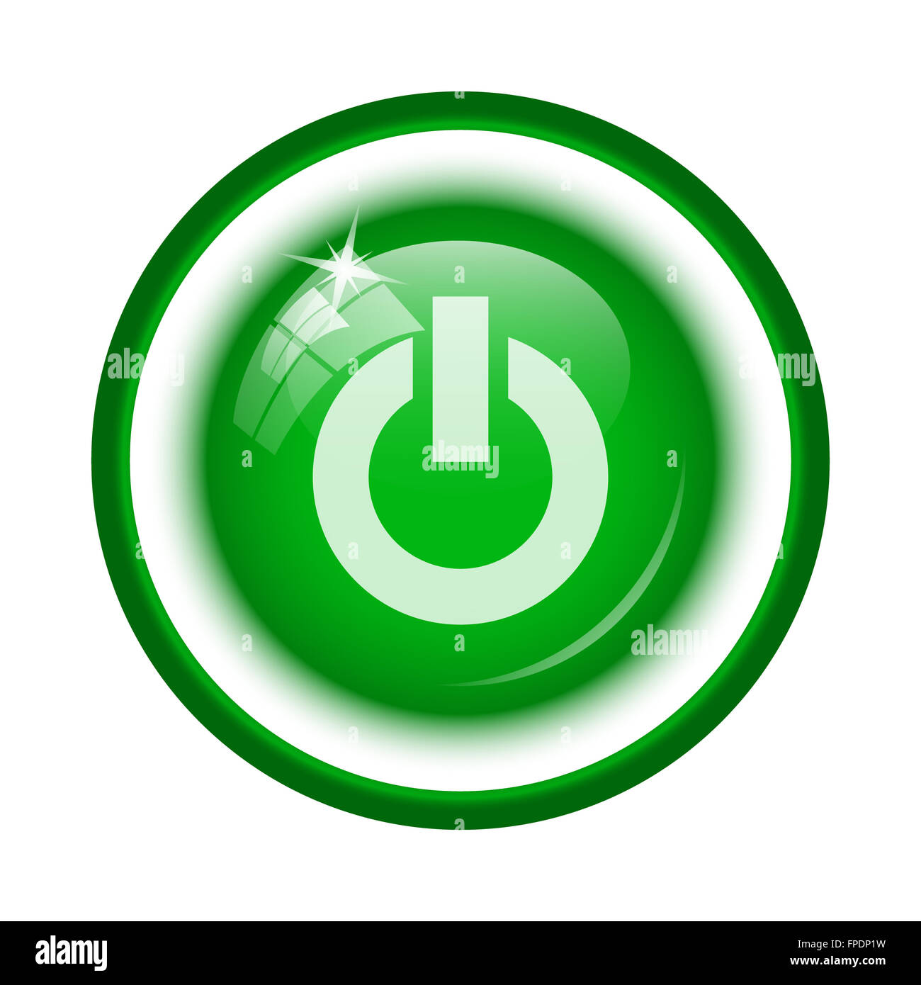 Power button icon. Internet button on white background Stock Photo - Alamy