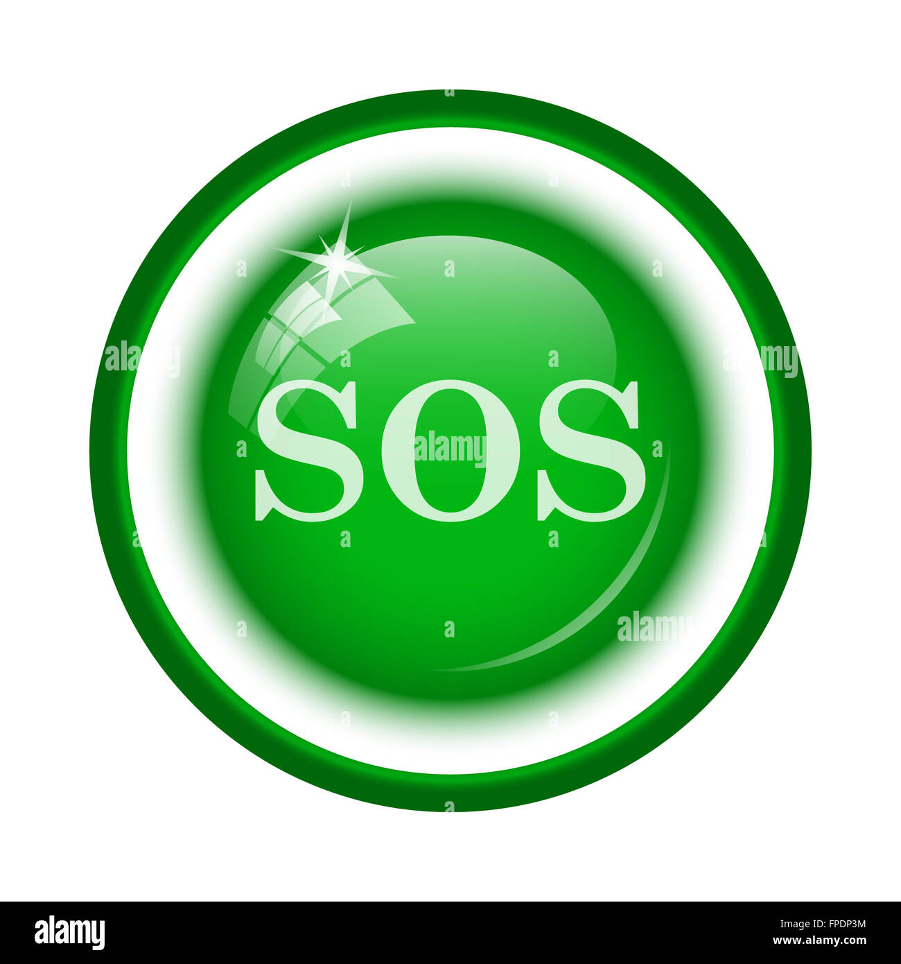 SOS icon. Internet button on white background Stock Photo - Alamy