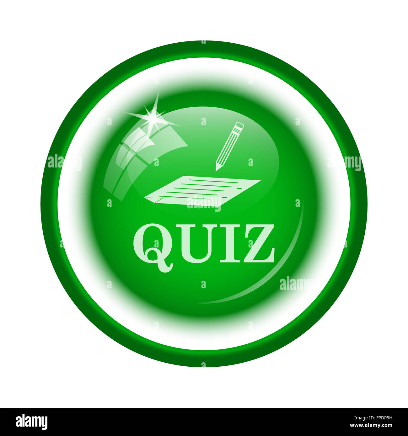 Quiz icon. Internet button on white background Stock Photo - Alamy