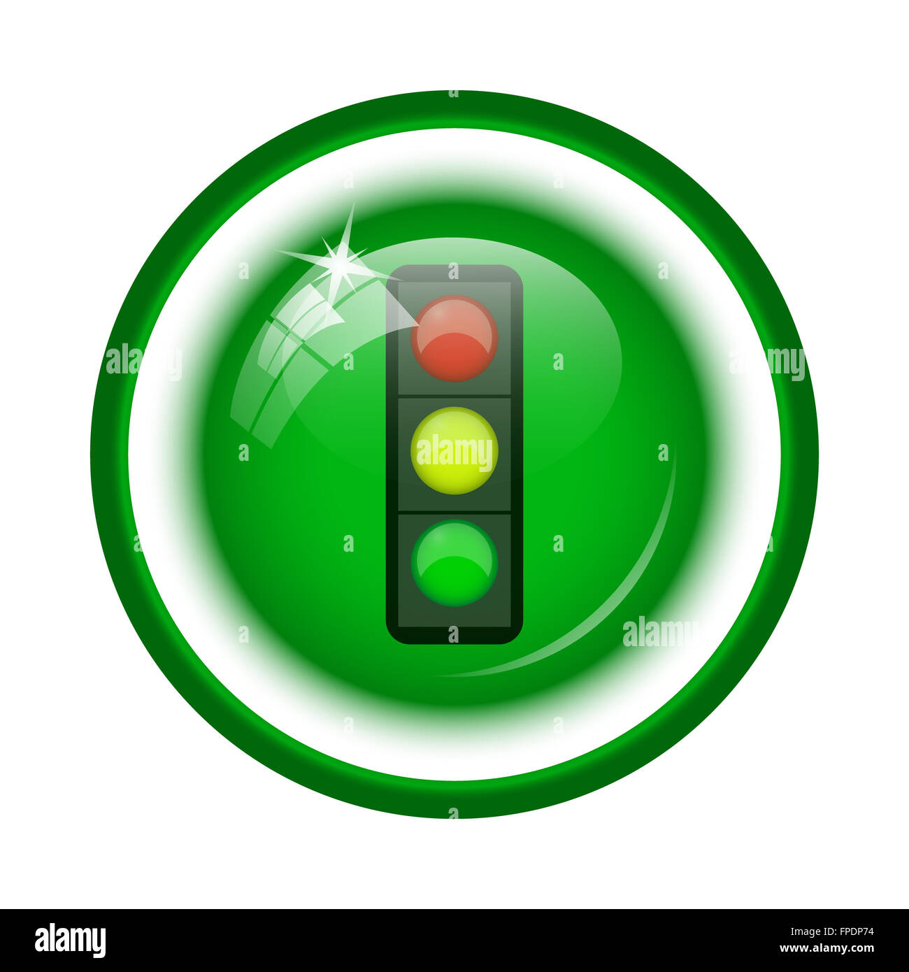 Traffic light icon. Internet button on white background Stock Photo - Alamy