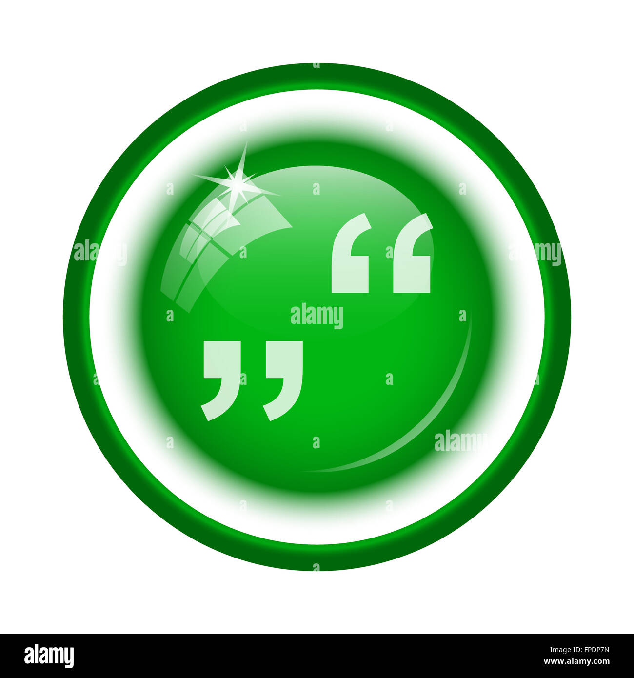 Quotation marks icon. Internet button on white background Stock Photo ...