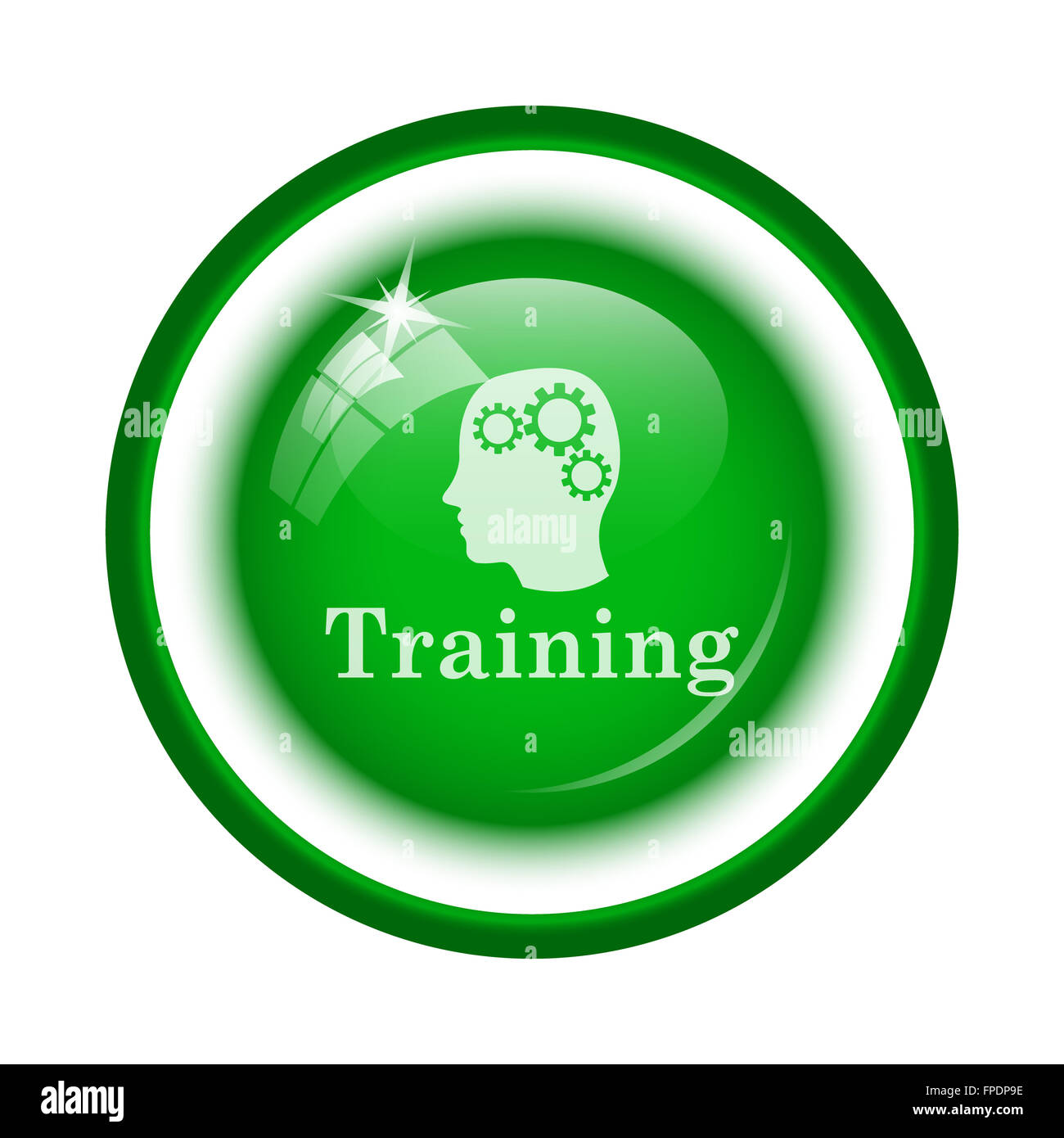 Training icon. Internet button on white background Stock Photo - Alamy