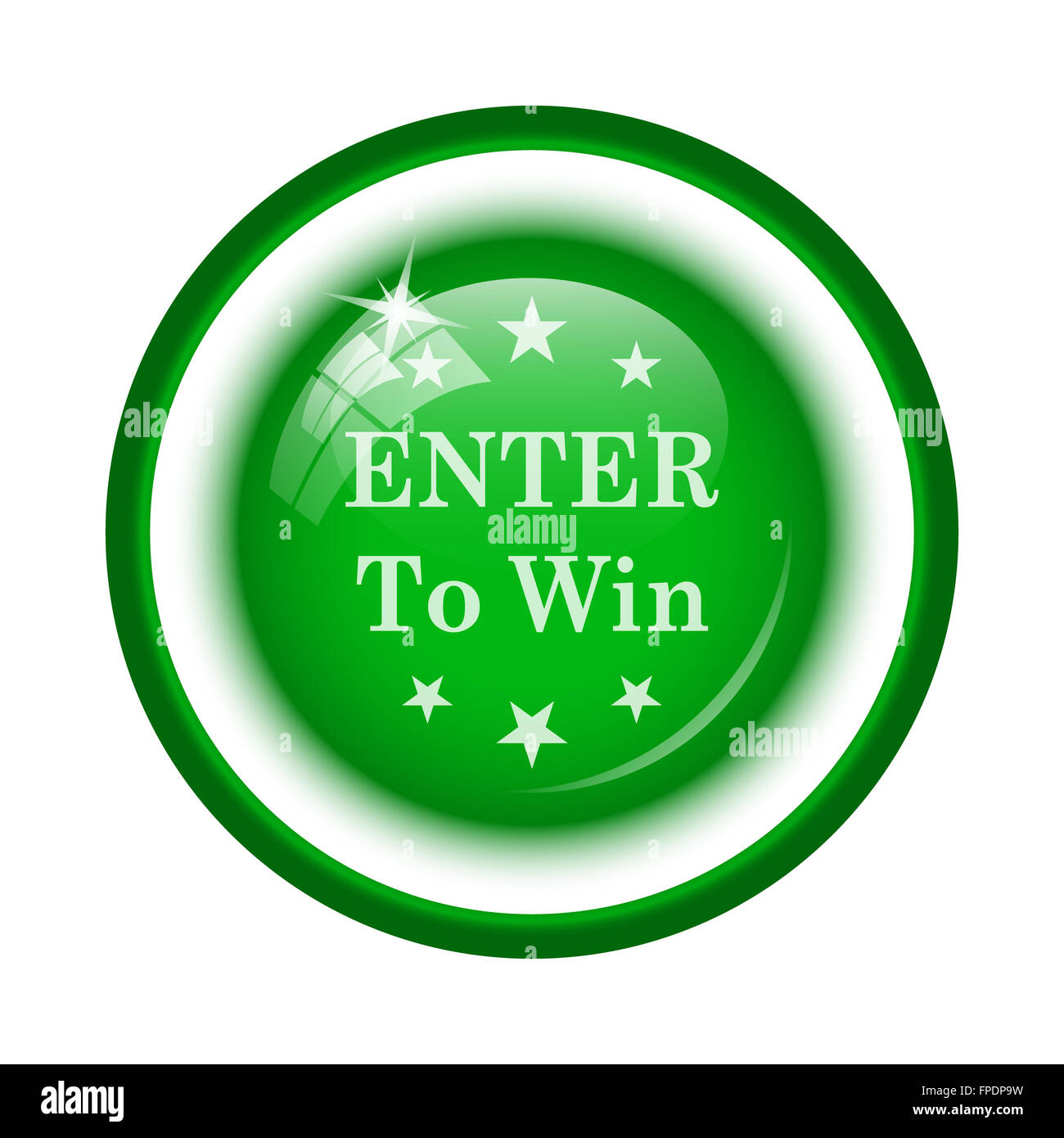 Enter to win icon. Internet button on white background Stock Photo - Alamy
