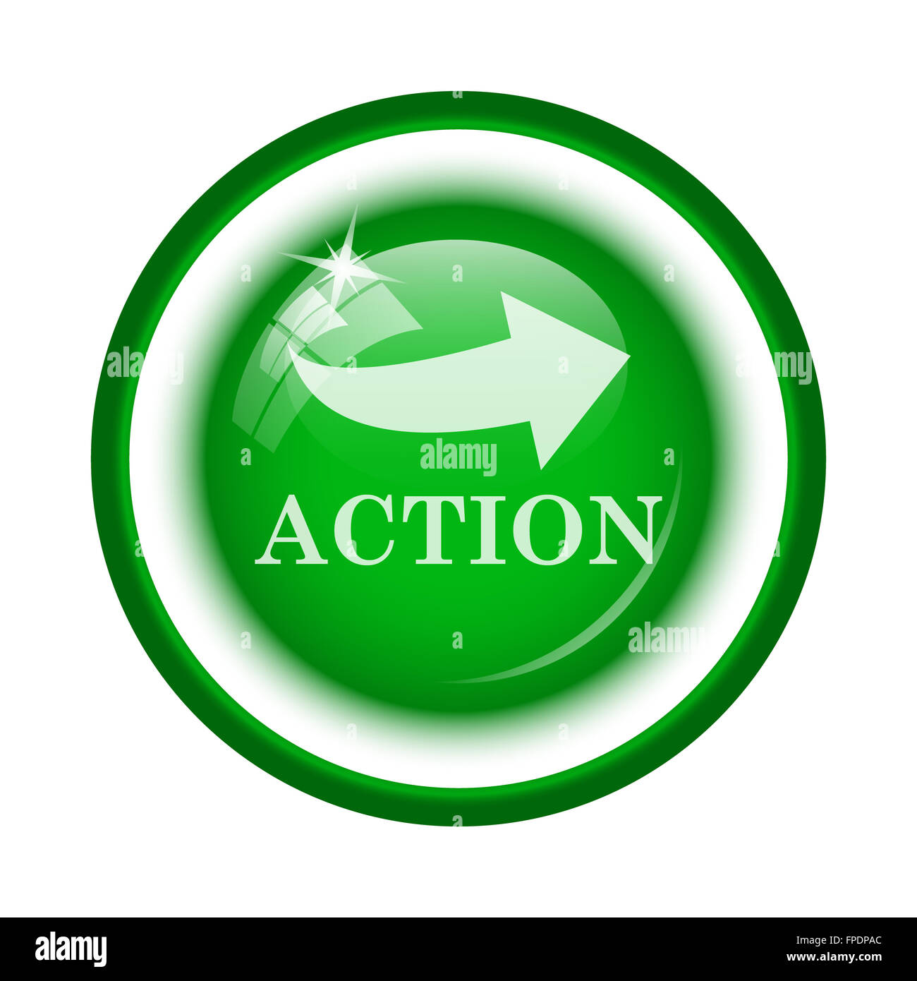 Action icon. Internet button on white background Stock Photo - Alamy