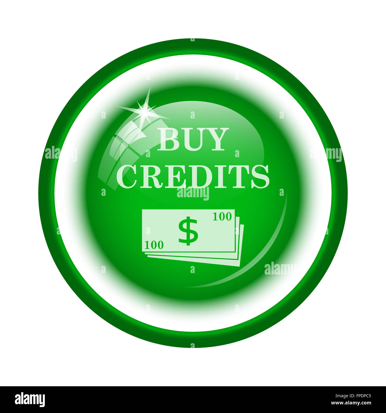 Buy credits icon. Internet button on white background Stock Photo - Alamy