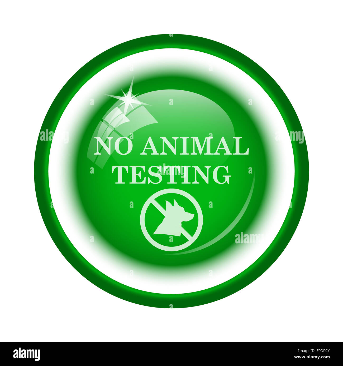 No animal testing icon. Internet button on white background Stock Photo ...