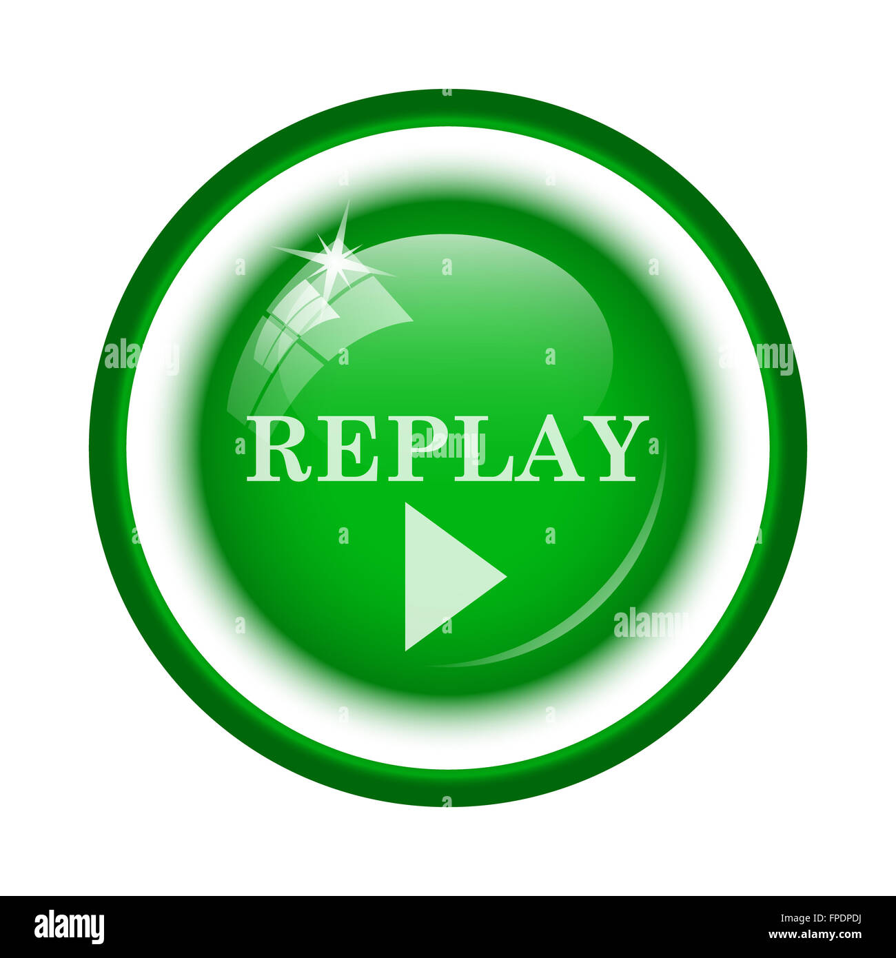 Replay icon. Internet button on white background Stock Photo - Alamy