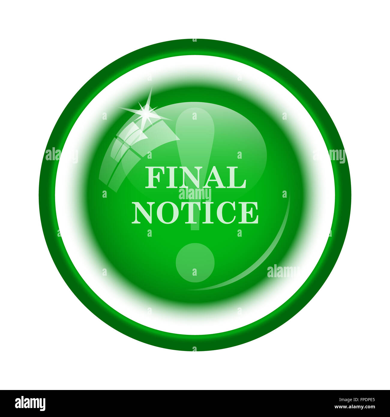 Final notice icon. Internet button on white background Stock Photo - Alamy
