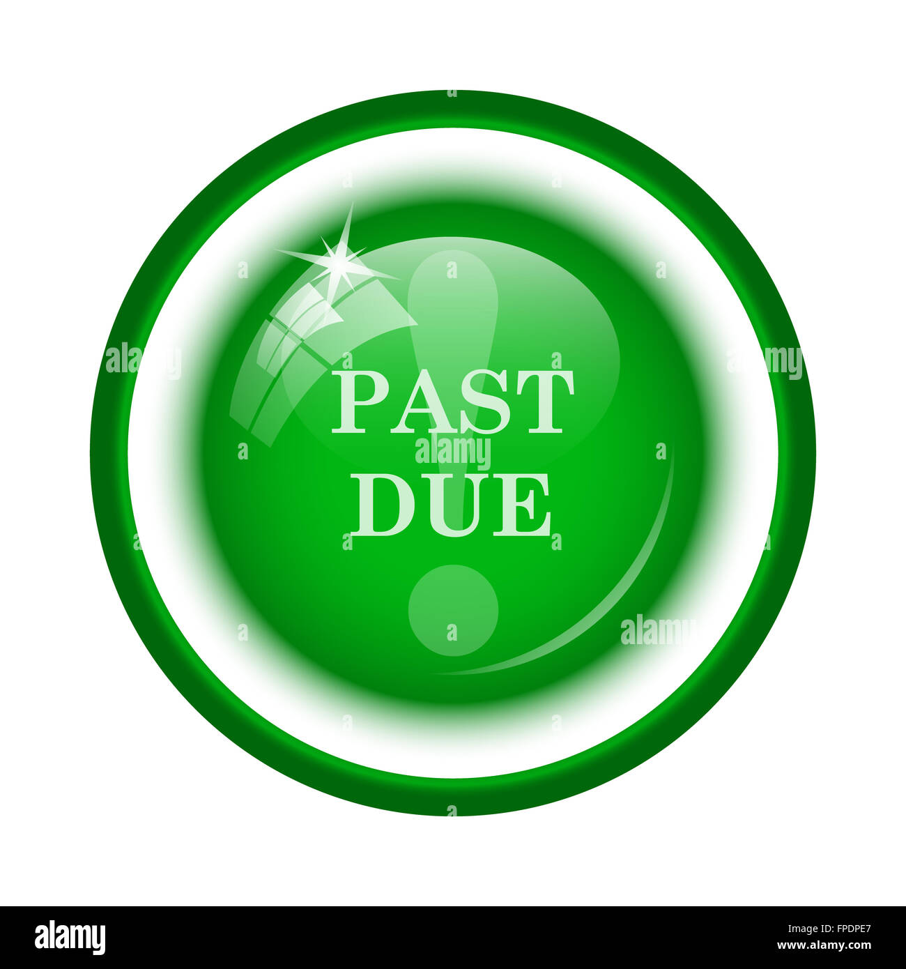 Past due icon. Internet button on white background Stock Photo - Alamy