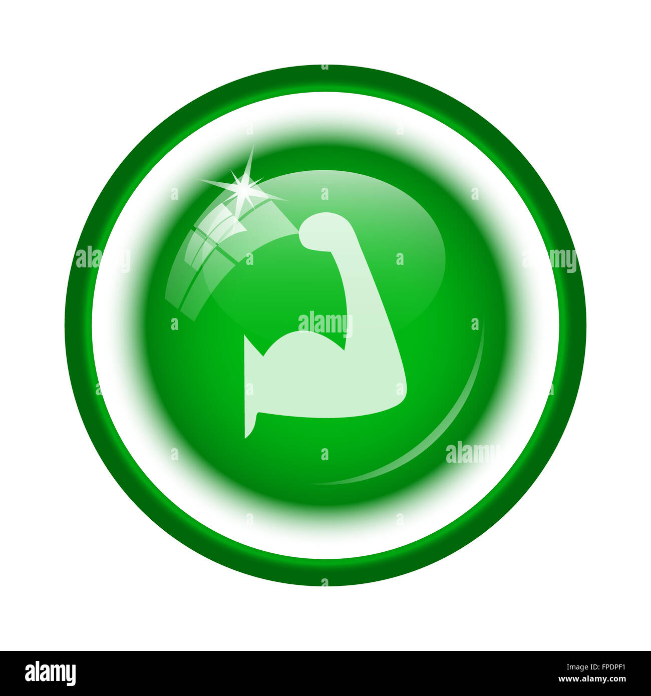 Muscle icon. Internet button on white background Stock Photo - Alamy