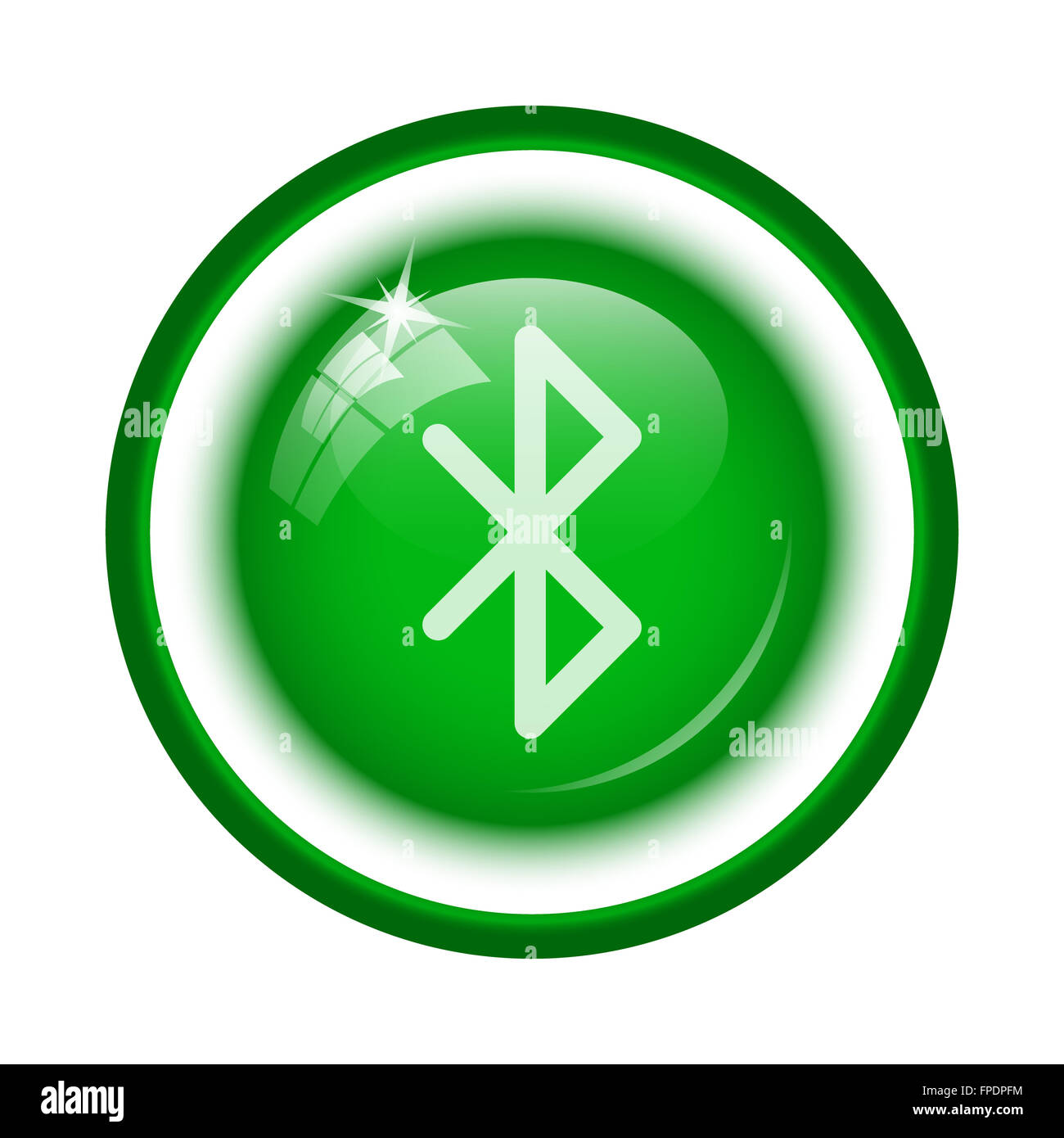 Bluetooth icon. Internet button on white background Stock Photo - Alamy