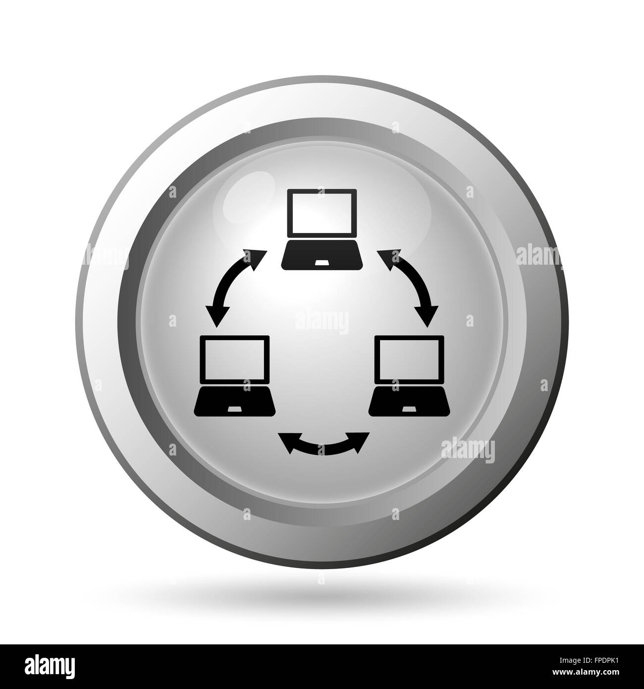 Computer network icon. Internet button on white background Stock Photo ...