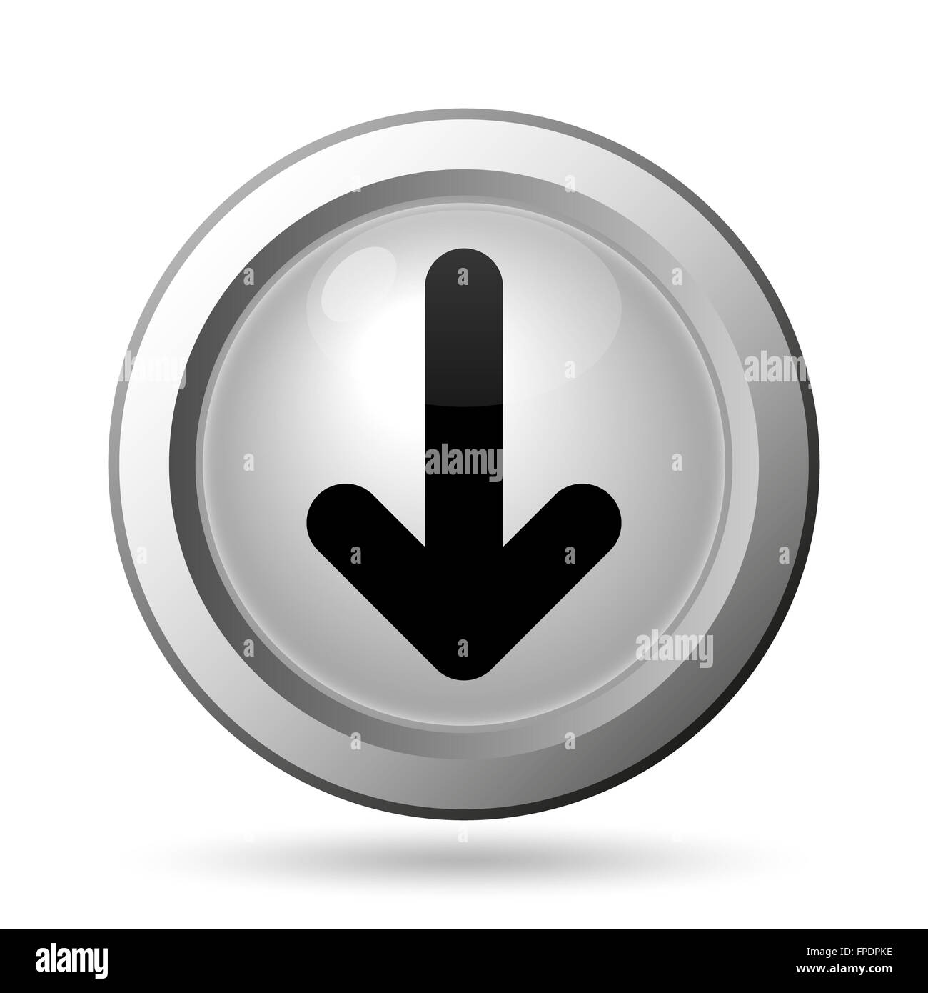 Down arrow icon. Internet button on white background Stock Photo - Alamy
