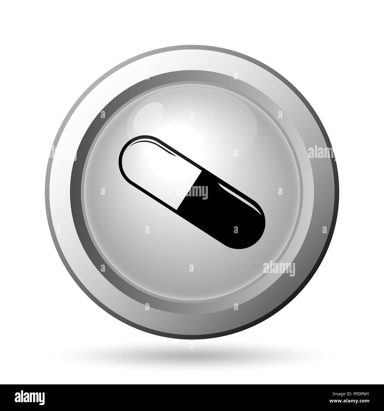 Pill icon. Internet button on white background Stock Photo - Alamy