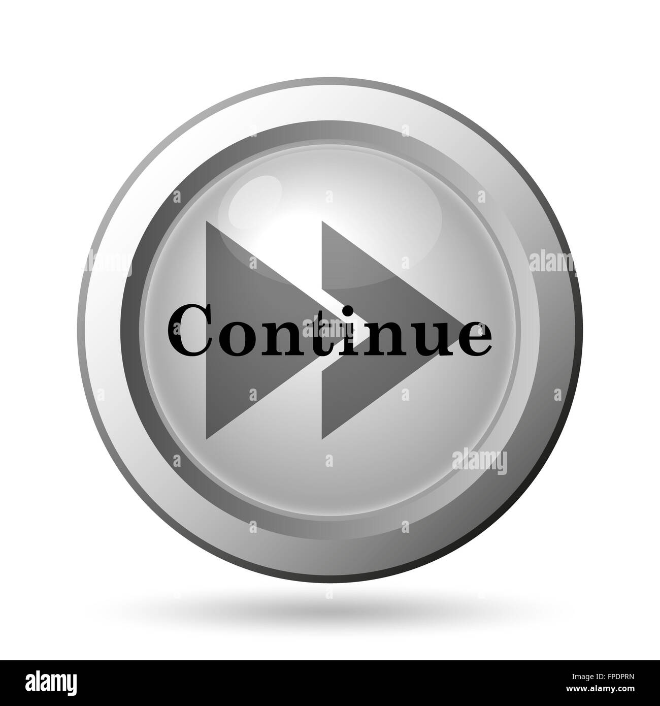 Continue icon. Internet button on white background Stock Photo - Alamy