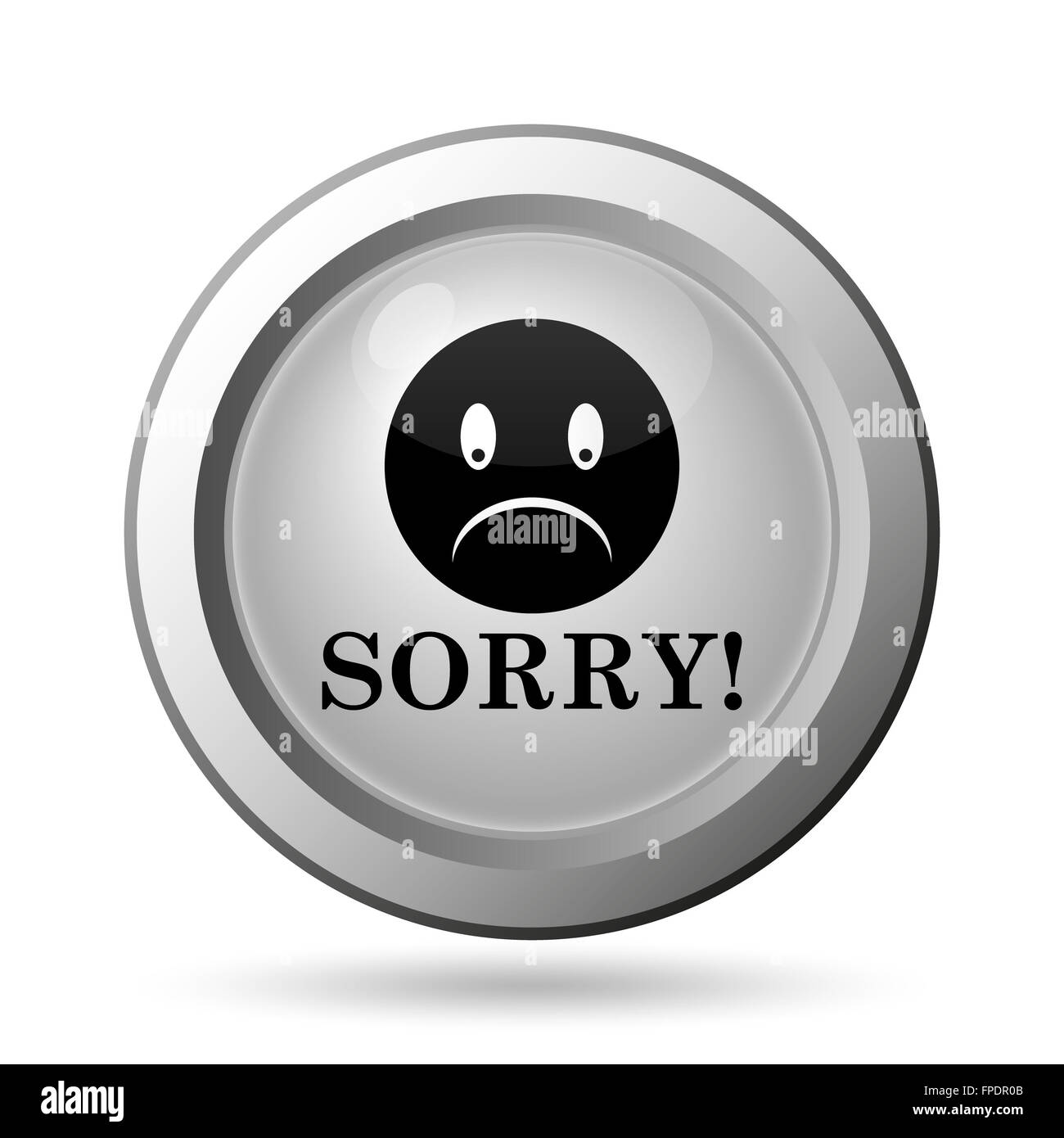 Sorry icon. Internet button on white background Stock Photo - Alamy
