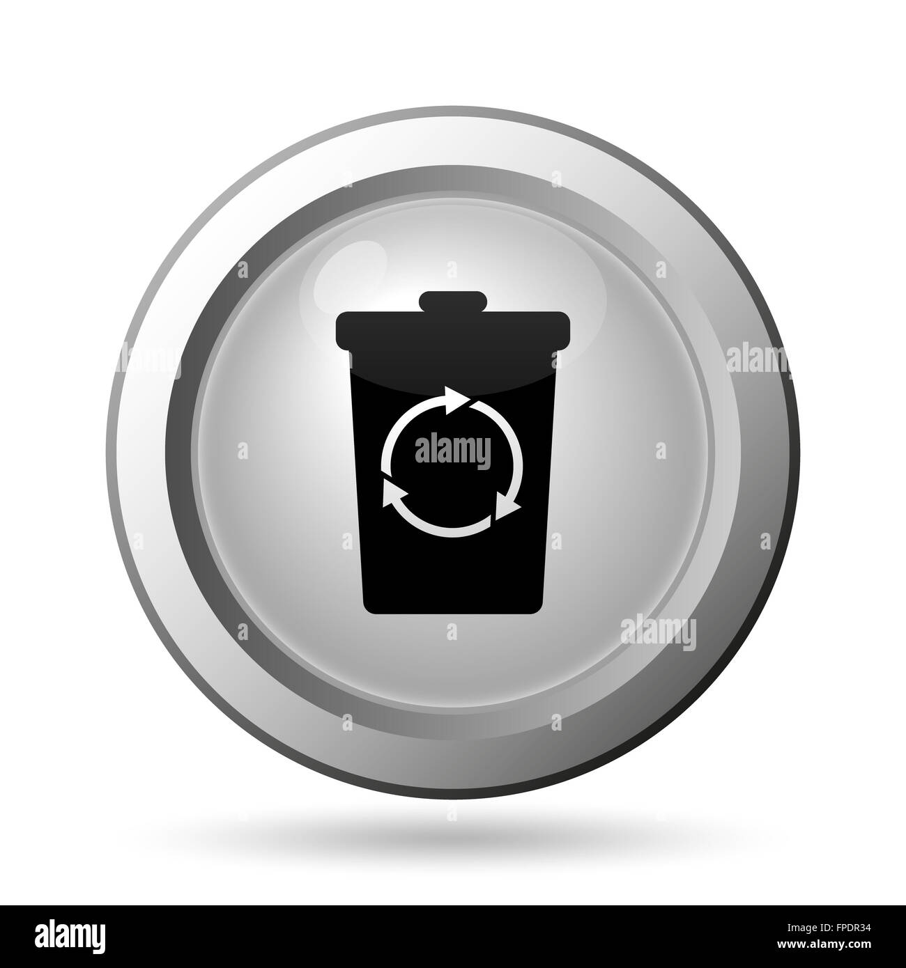 Recycle bin icon. Internet button on white background Stock Photo - Alamy