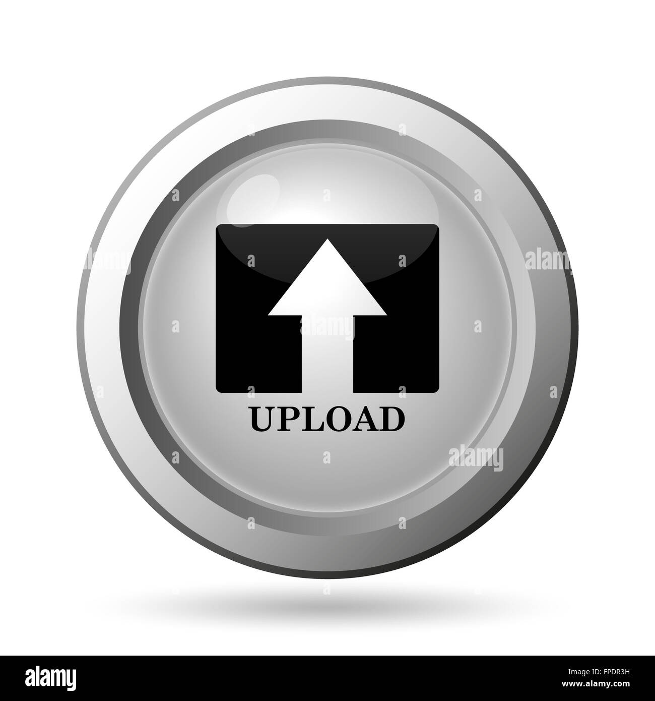Upload icon. Internet button on white background Stock Photo - Alamy