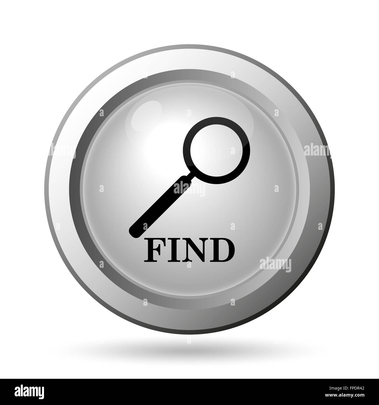 Find icon. Internet button on white background Stock Photo - Alamy