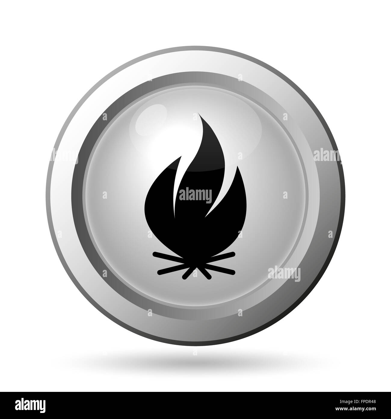 Fire icon. Internet button on white background Stock Photo - Alamy