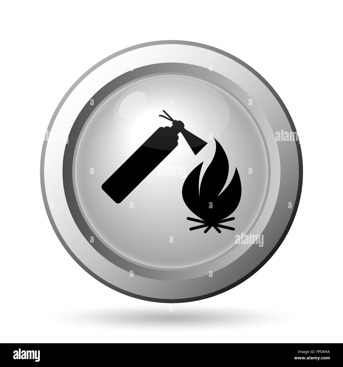 Fire icon. Internet button on white background Stock Photo - Alamy