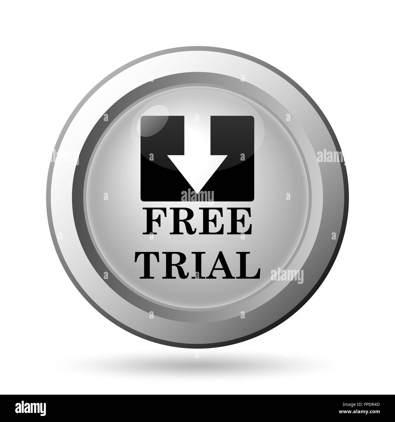 Free trial icon. Internet button on white background Stock Photo - Alamy