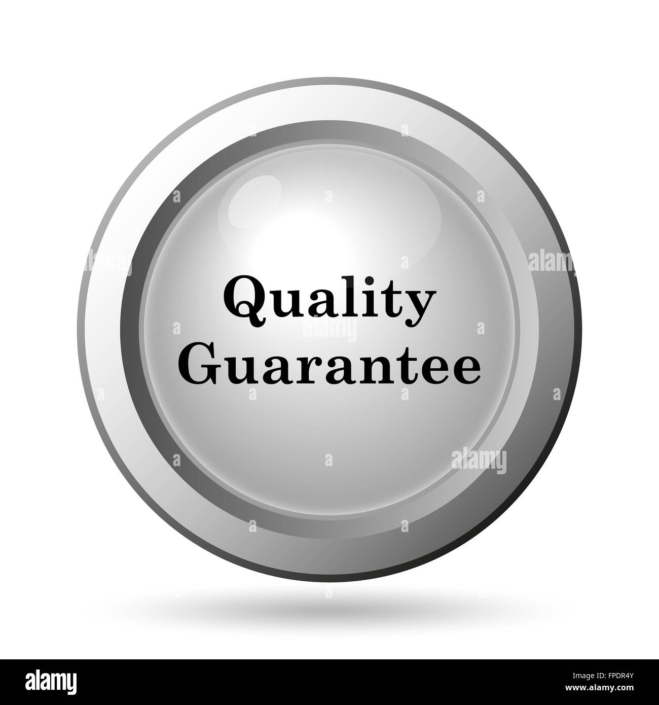 Quality guarantee icon. Internet button on white background Stock Photo ...